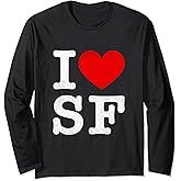 Amazon.com: I Heart SF Frisco Souvenir I Love San Francisco T-Shirt ...