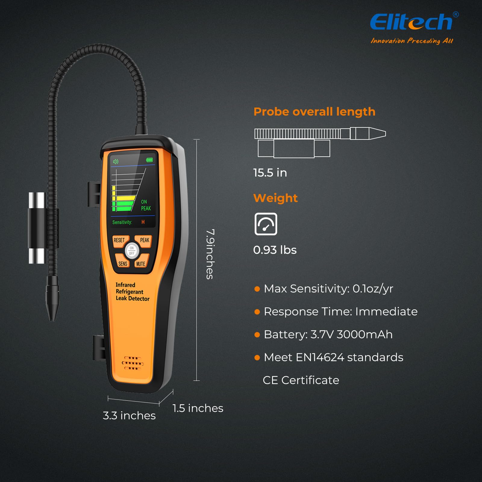 Mua Elitech HVAC Refrigerant Leak Detector 10 Yrs Infrared Sensor Life, Halogen Freon Sniffer ...