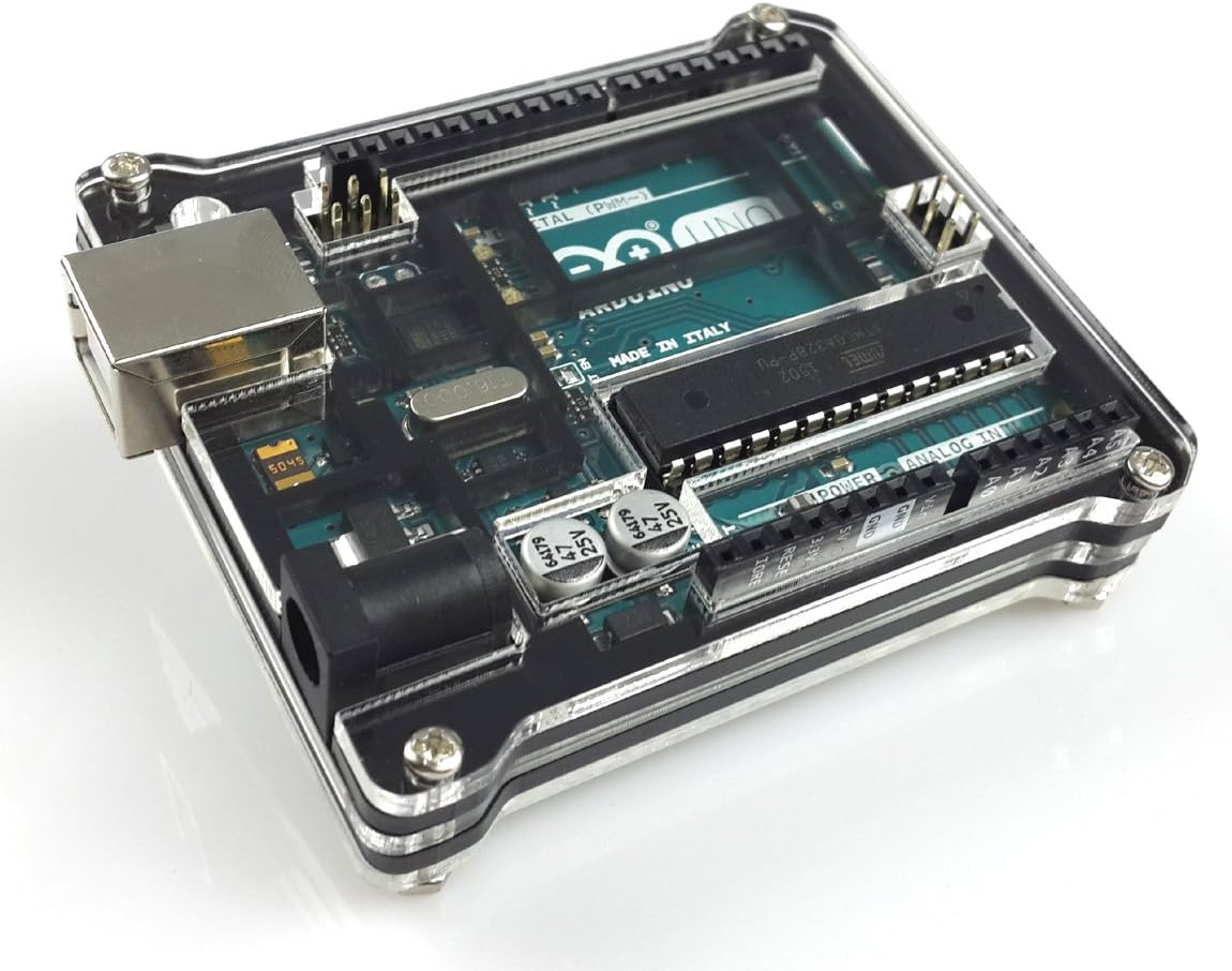 Eleduino Uno R3 Case Enclosure Black Compatible with Arduino UNO R3 ...