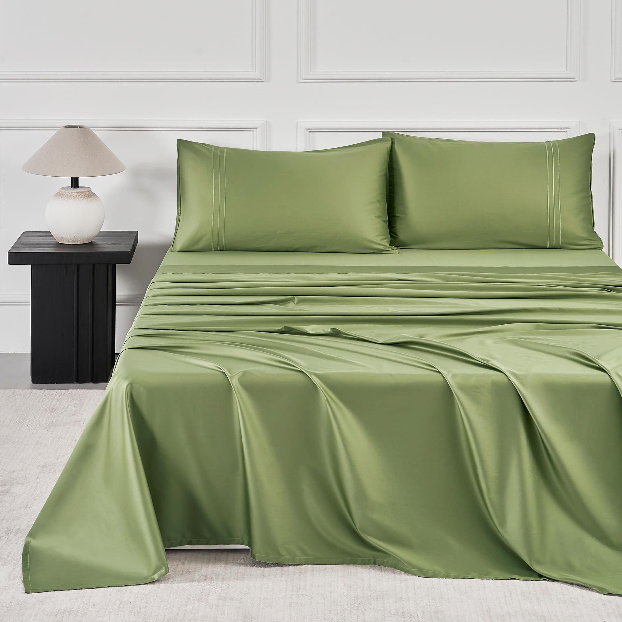 JELLYMONI 4 Piece Full Size Sheet Set,100% Organic Wood Pulp Cotton ...
