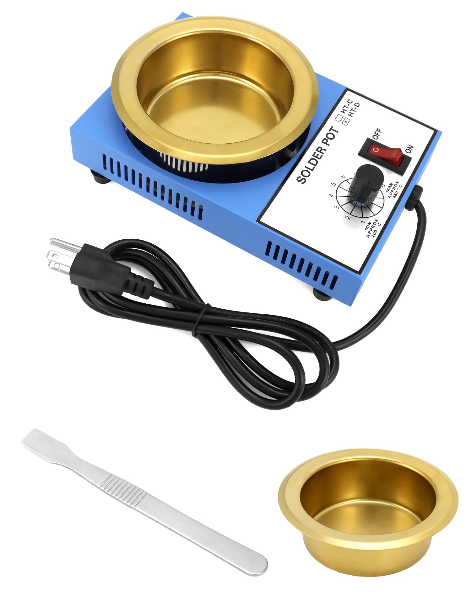 QWORK Solder Pot, 300W 110V, 100mm Soldering Bath Titanium Plate ...