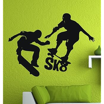 6 Skateboarders - Boy Wall Stickers Art Decals Decor - Boys Room Decor ...