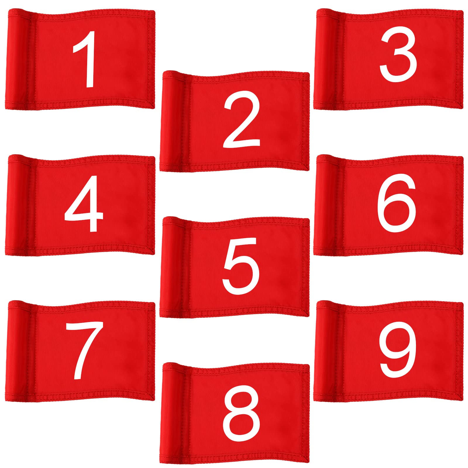 Riakrum 9 Pcs mini Golf Flags for Yard 8.9 x 5.7 Inch 1-9 Nylon Golf ...