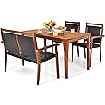 Amazon.com: Tangkula 4 Pieces Patio Dining Set for 4, Patiojoy Space ...