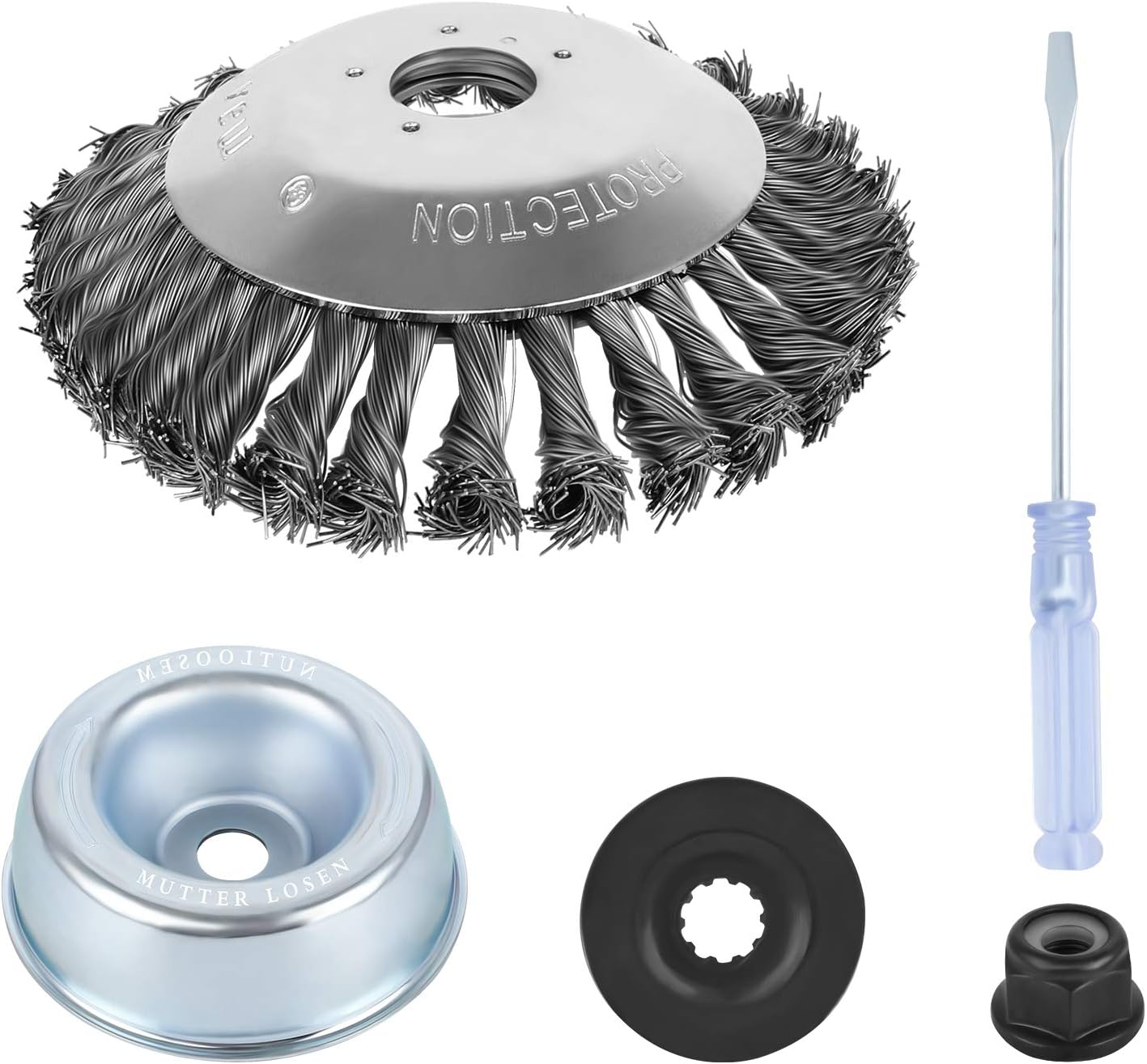 Huayue Grass Trimmer Cutter Head, Weed Brush Attachment Steel Wire ...