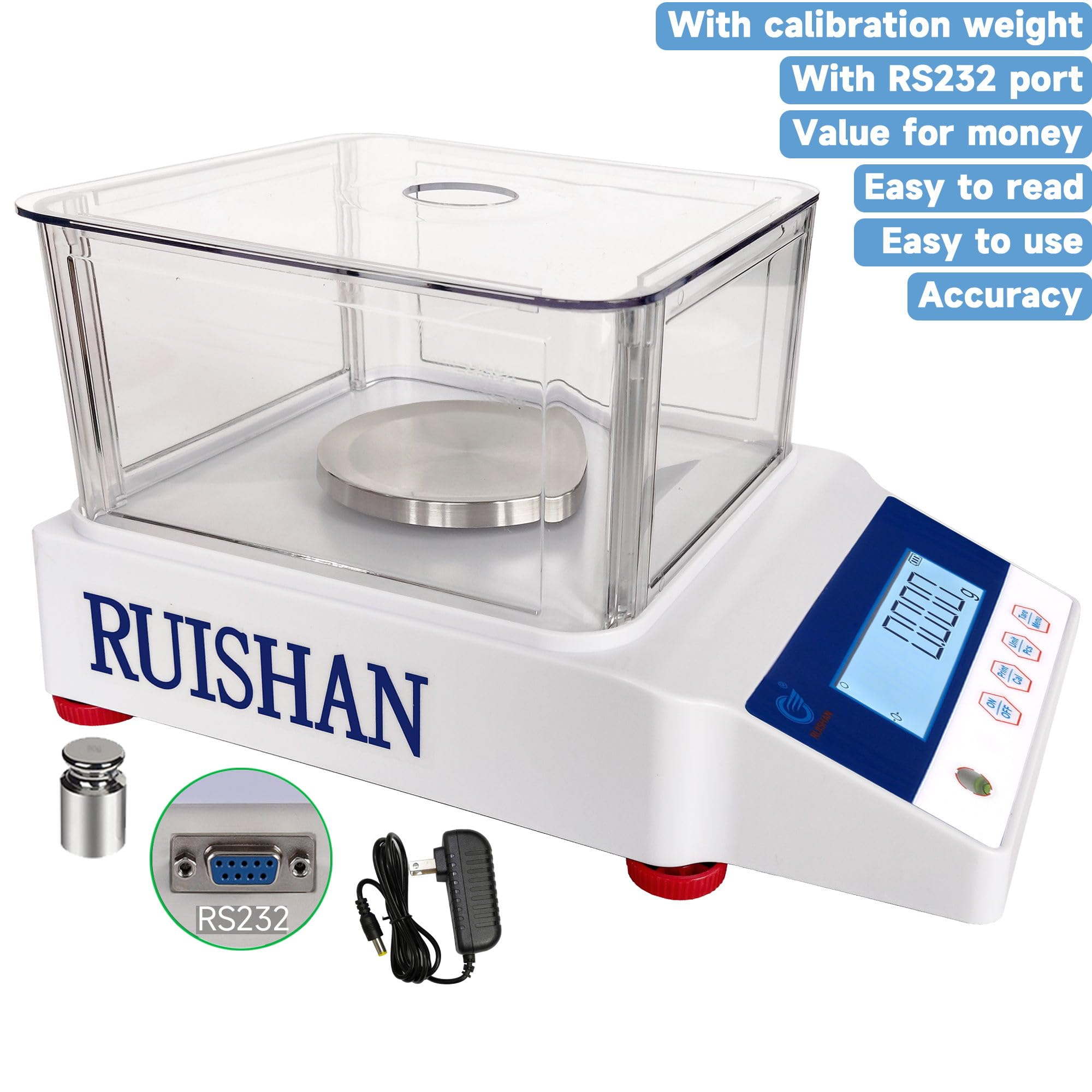RUISHAN Lab Analytical Balance 500g X 0.001g High Precision Lab Scale ...