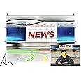 Amazon.com : Leyiyi 6x4ft News Broadcast Hall Backdrop Microphone TV ...
