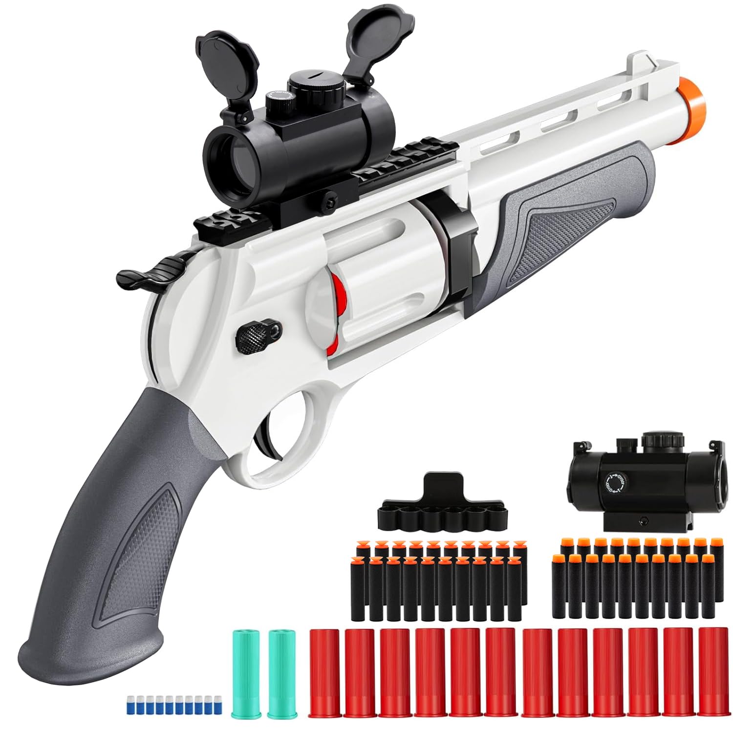 DaoDaoZhu Toy Revolver Gun Toy Gun with Bullet Holder, 50 Soft Bullets ...