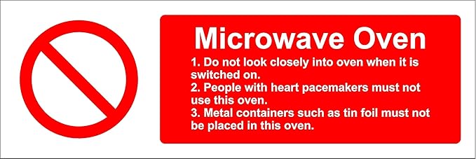 Hygiene catering Microwave Oven safety sign - Self adhesive sticker ...
