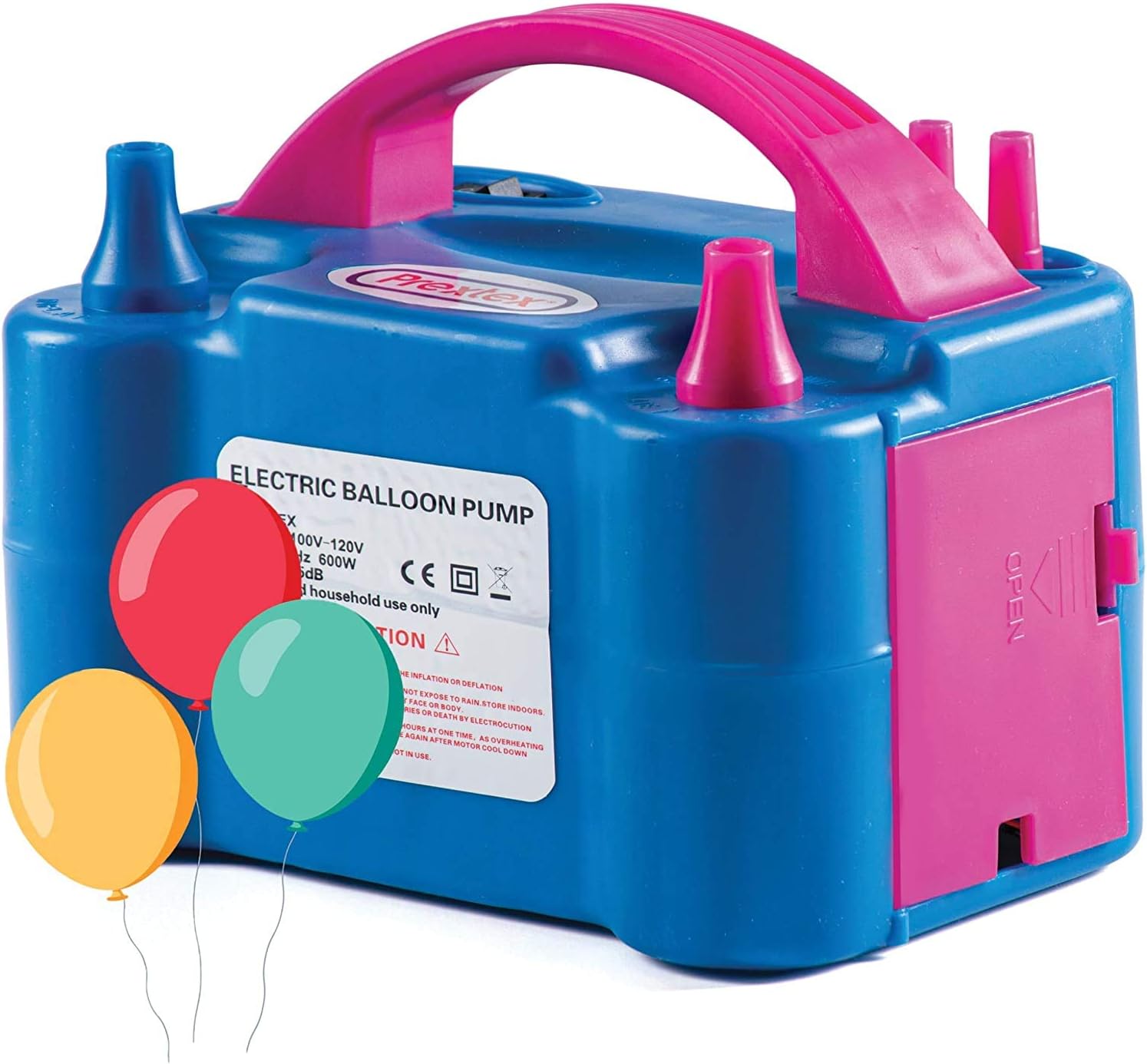 Prextex Balloon Pump Electric Air Blower Dual Nozzle Portable Balloon ...