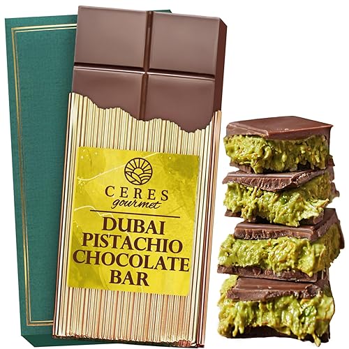 Dubai Chocolate Knafeh Pistachio Bar with Elegant Box – 7 oz, Premium ...
