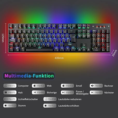 Mua teamwolf Mechanical Gaming Keyboard QWERTZ German Layout Blue ...