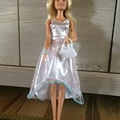 Amazon.com: Barbie Fashions Complete Look Silver Opalescent Hi Low Gown ...