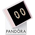 Amazon.com: PANDORA Moments Small Charm Hoop Earrings - Compatible with ...