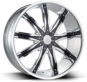 Amazon.com: 22" Inch Borghini B9 Chrome/Black Inserts Wheels Rims Only ...