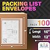 ABC Packing List Envelopes, 10 x 12 Inch. 100 Pack 2 Mil Polyethylene ...