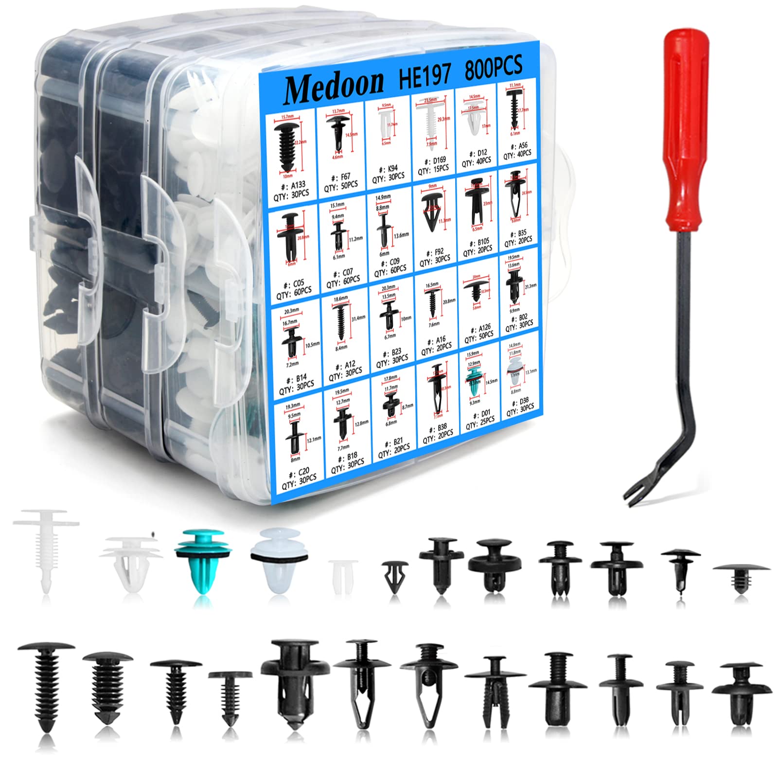 Car Retainer Clips Fasteners Cars Body Kits 24 Most Popular Sizes 801 ...