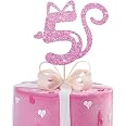 Amazon.com: Cat Five Cake Topper, Number 5 Cake Topper for Baby Girl ...