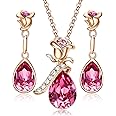 Amazon.com: CDE Jewelry Sets for Women Rose Gold Jewelry Embellished ...