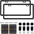 Amazon.com: Slim Car Tag Holder Black Carbon Fiber License Plate Frame ...