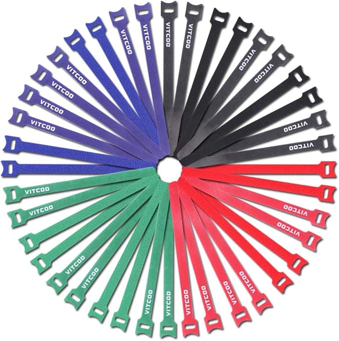 Wiederverwendbare Kabelbinder mit haken und Schlaufe, Kabel-Organizer ...