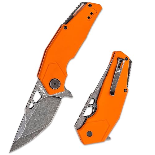 REVO Berserk REV2 - Orange, 3.875" Engineered Stainless Steel with G10 ...