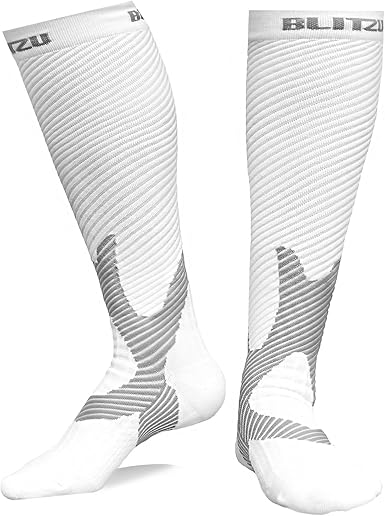 BLITZU Compression Socks Power+ Men and Women Performance Running Socks ...