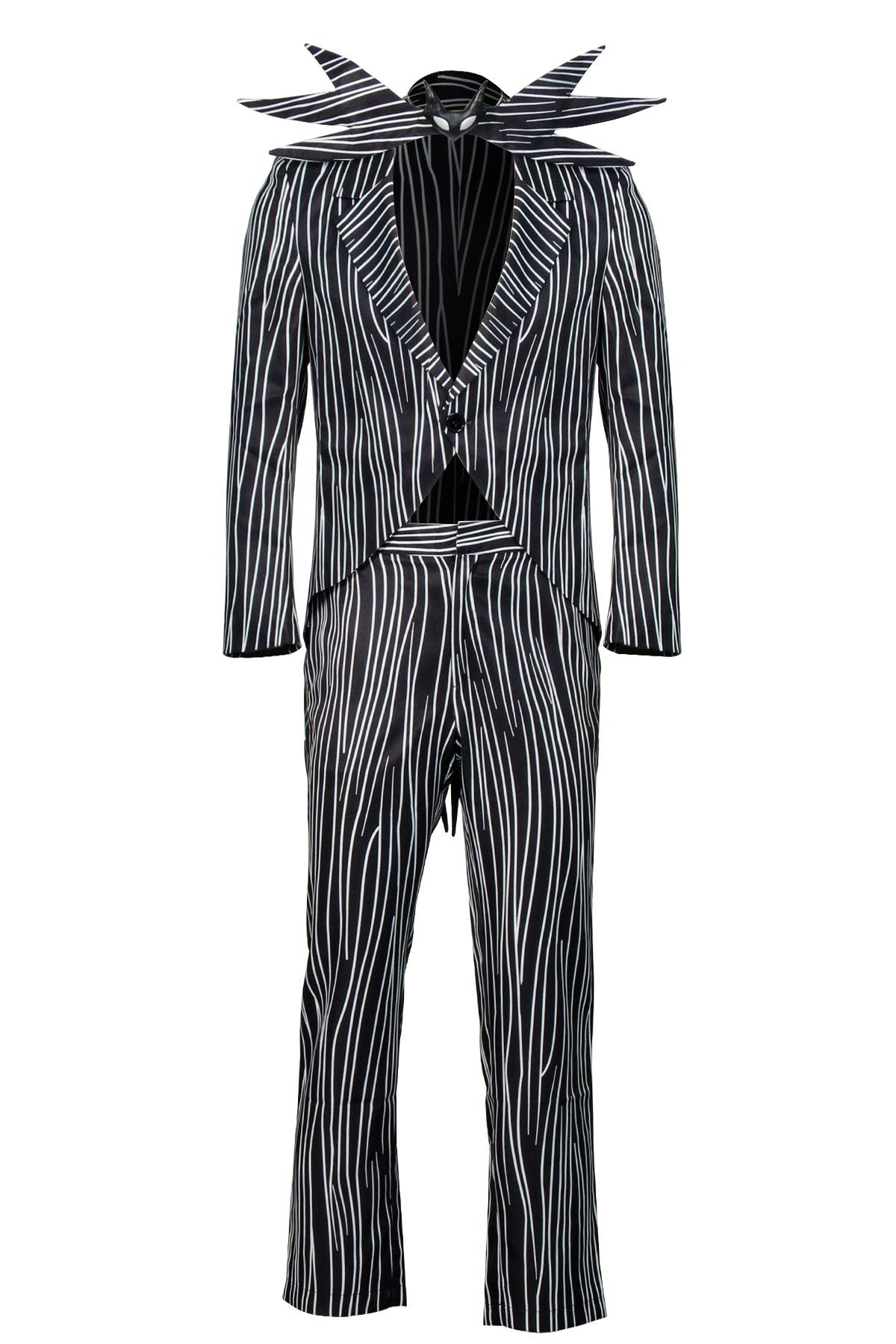 Men Jack Skellington Halloween Costume Christmas Nightmare Zebra Stripe ...