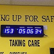 Amazon.com: BTBSIGN Blue 1.8" 9Digits Large LED Countdown Count Up Days Clock with Wireless ...