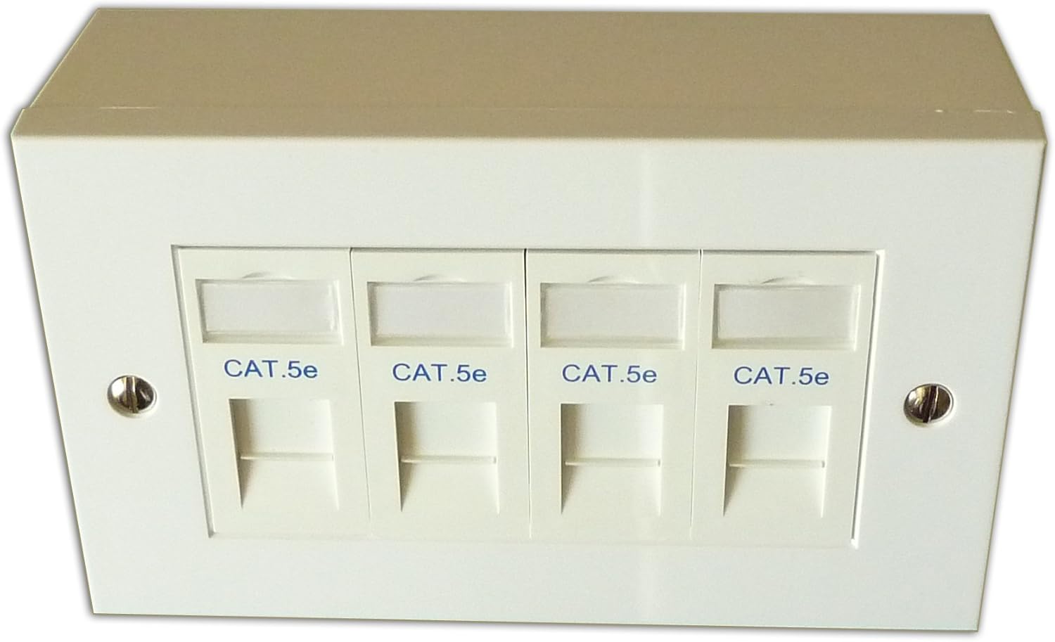 Cat 5e 4 Way Quad Data Network Outlet Kit, Faceplate: Amazon.co.uk ...