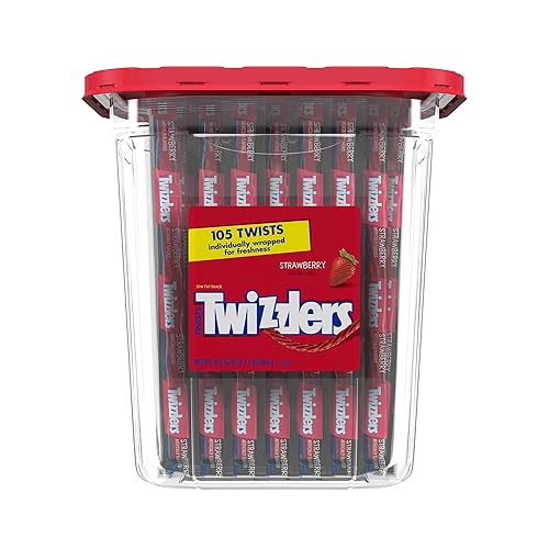 TWIZZLERS Twists Strawberry Flavored Chewy Candy, Bulk Candy, 33.3 oz ...