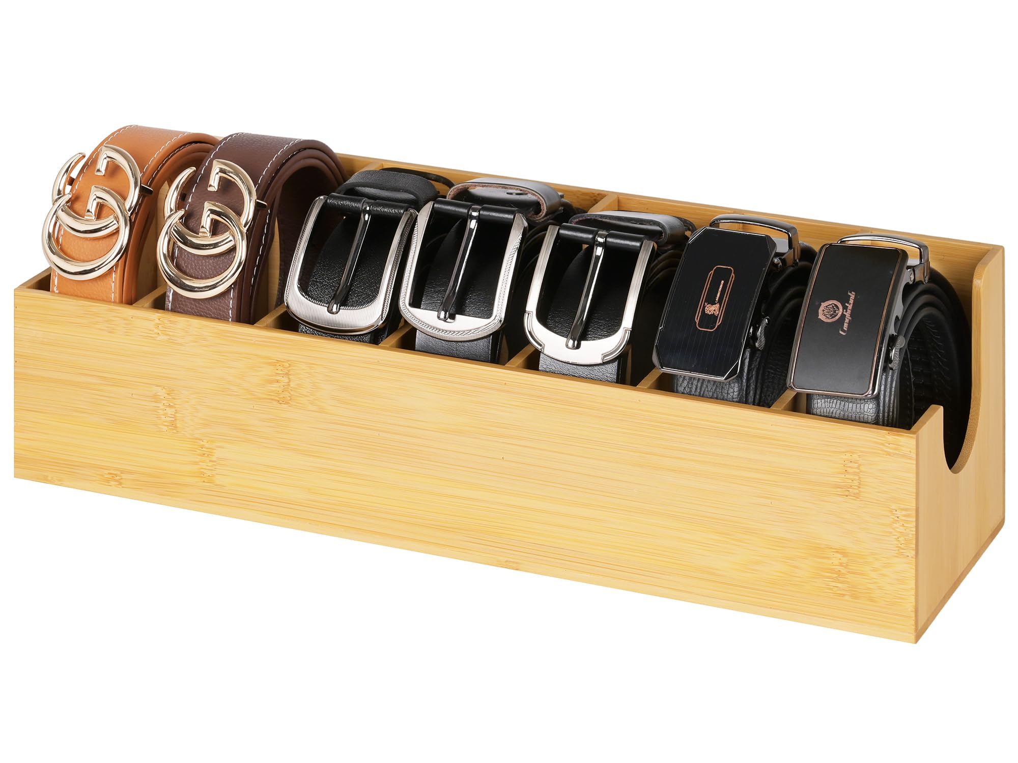StorageWorks Bamboo Belt Organizer, Belt Holder for Closet and Drawer ...