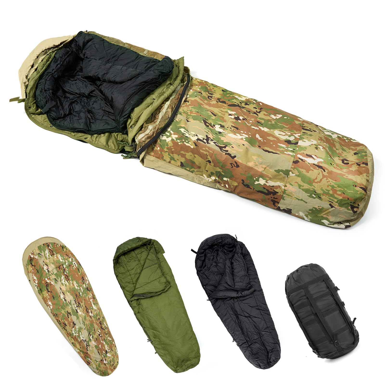 MT Army Military Modular Sleeping Bags System, Multi Layered with Bivy ...