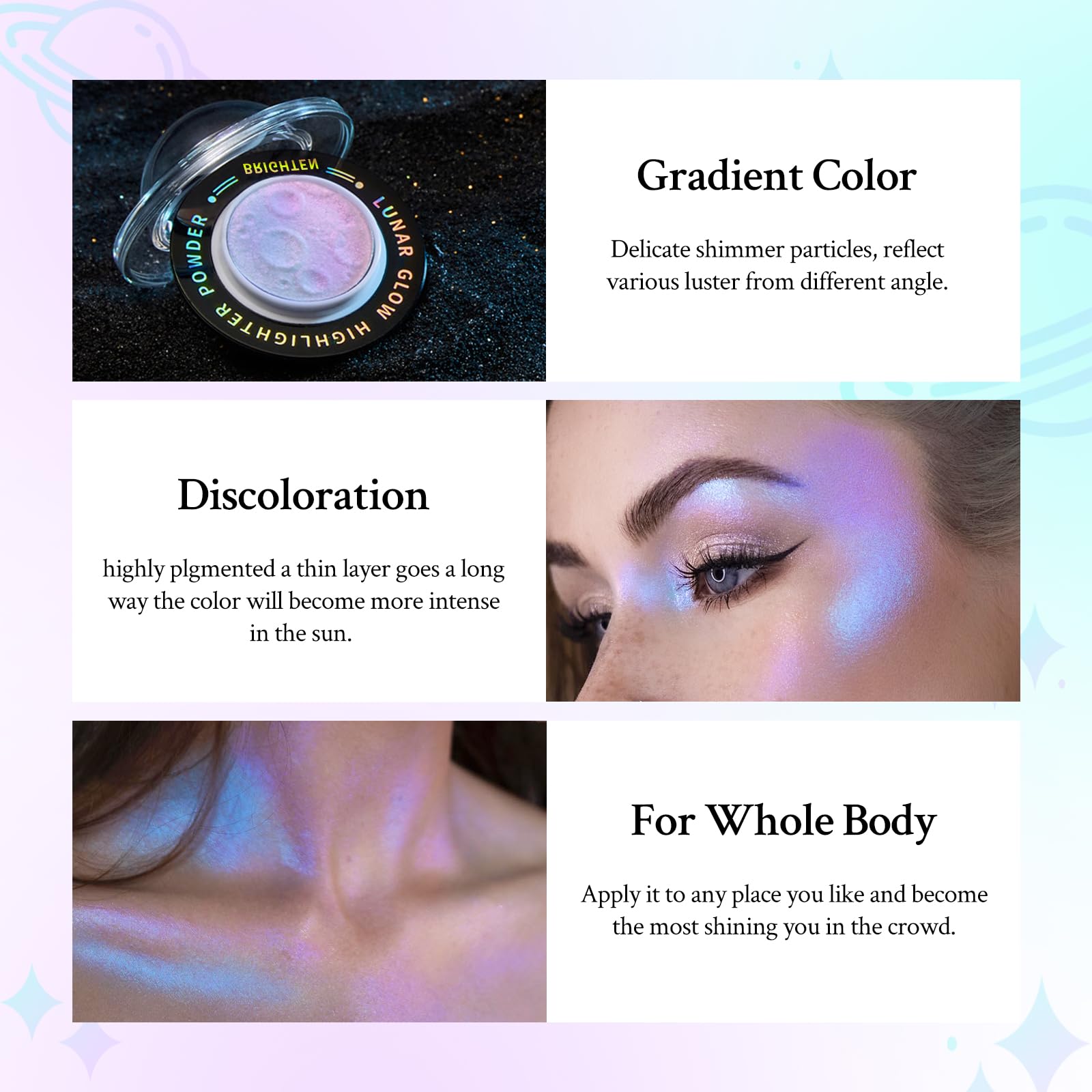 Mua Chameleon Face Highlighter Palette, Multichrome Glitter Shimmer ...