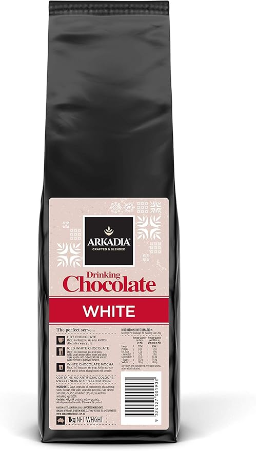 Arkadia Drinking Chocolate - White Chocolate - 1kg: Amazon.com.au ...