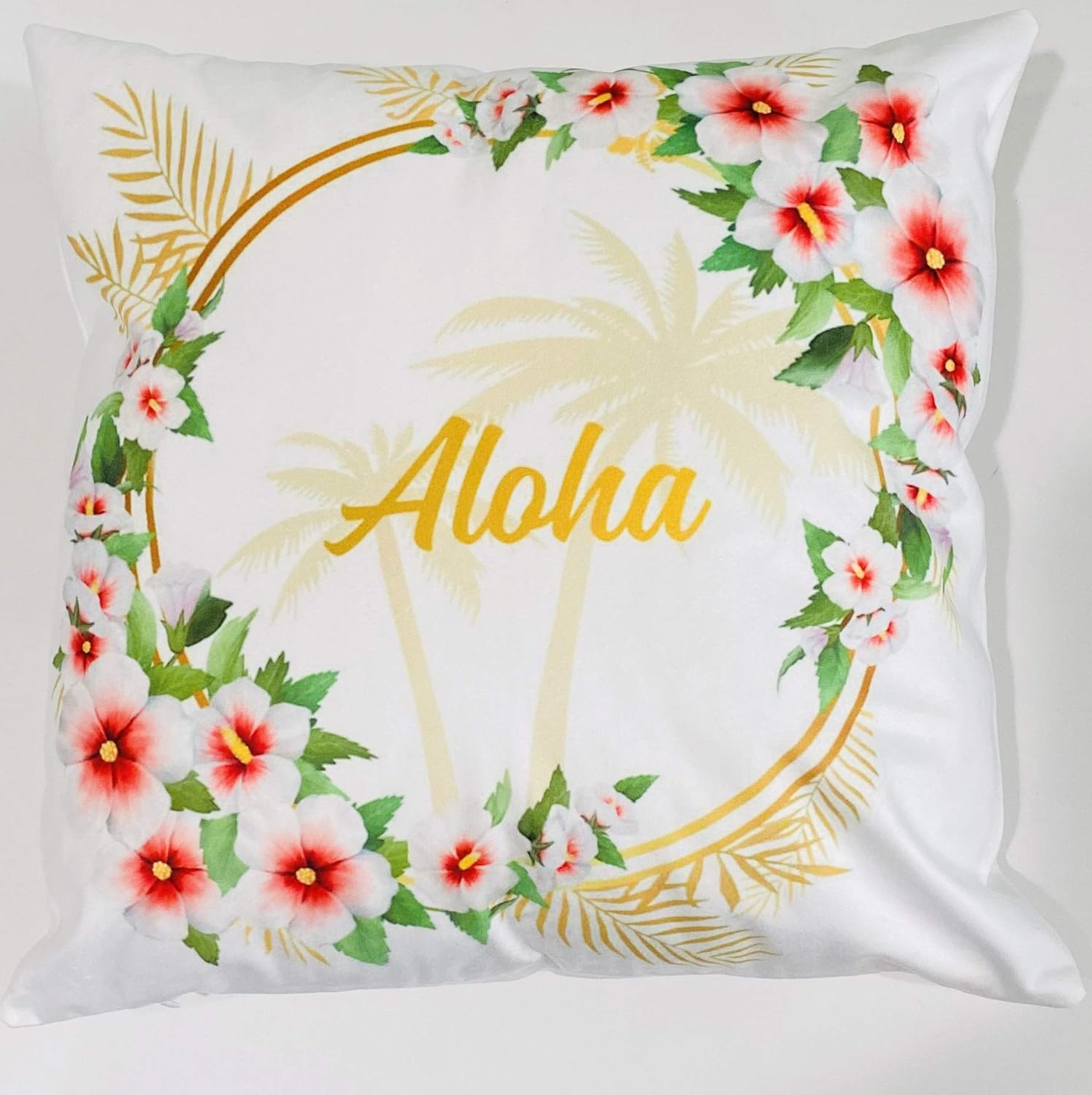 Amazon.com: Aloha Designs Aloha Hawaii Throw Pillow Cover | Hawaiian ...