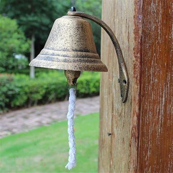 Outdoor Home Classic Rustic Metal Wall Mount Door Call Bell Large ...