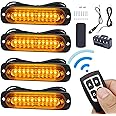 Amazon.com: Led Strobe Lights for Trucks Vehicles Suvs, 4pcs Yellow ...