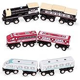Amazon.com: Battat – Wooden Trains – Toddler Railroad Set – Trains in ...
