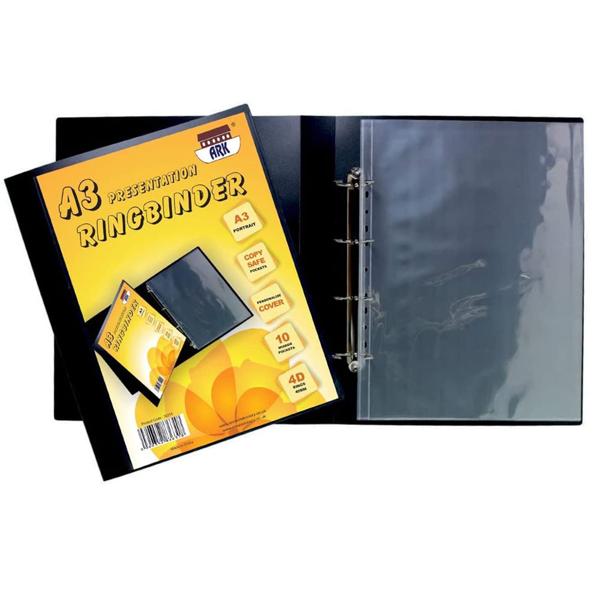 Mua ARK A3 Deluxe Portrait 4-D Ring Binder Folder File Art Black ...