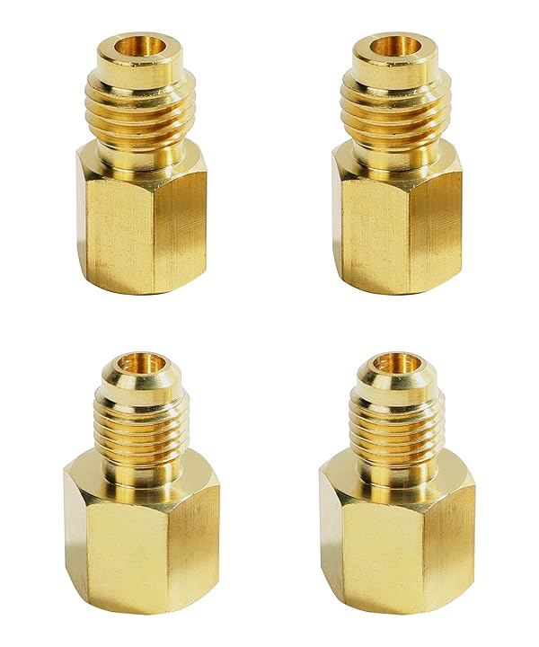 YAKEFLY 4PCS 6015 R134A Adapters,6015 R134A Brass Refrigerant Tank ...