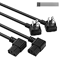 Amazon.com: Elecan 3-Prong 45 Degree Flat to 90 Angled Plug Replacement Power Cord 3 Ft/2 Pack ...
