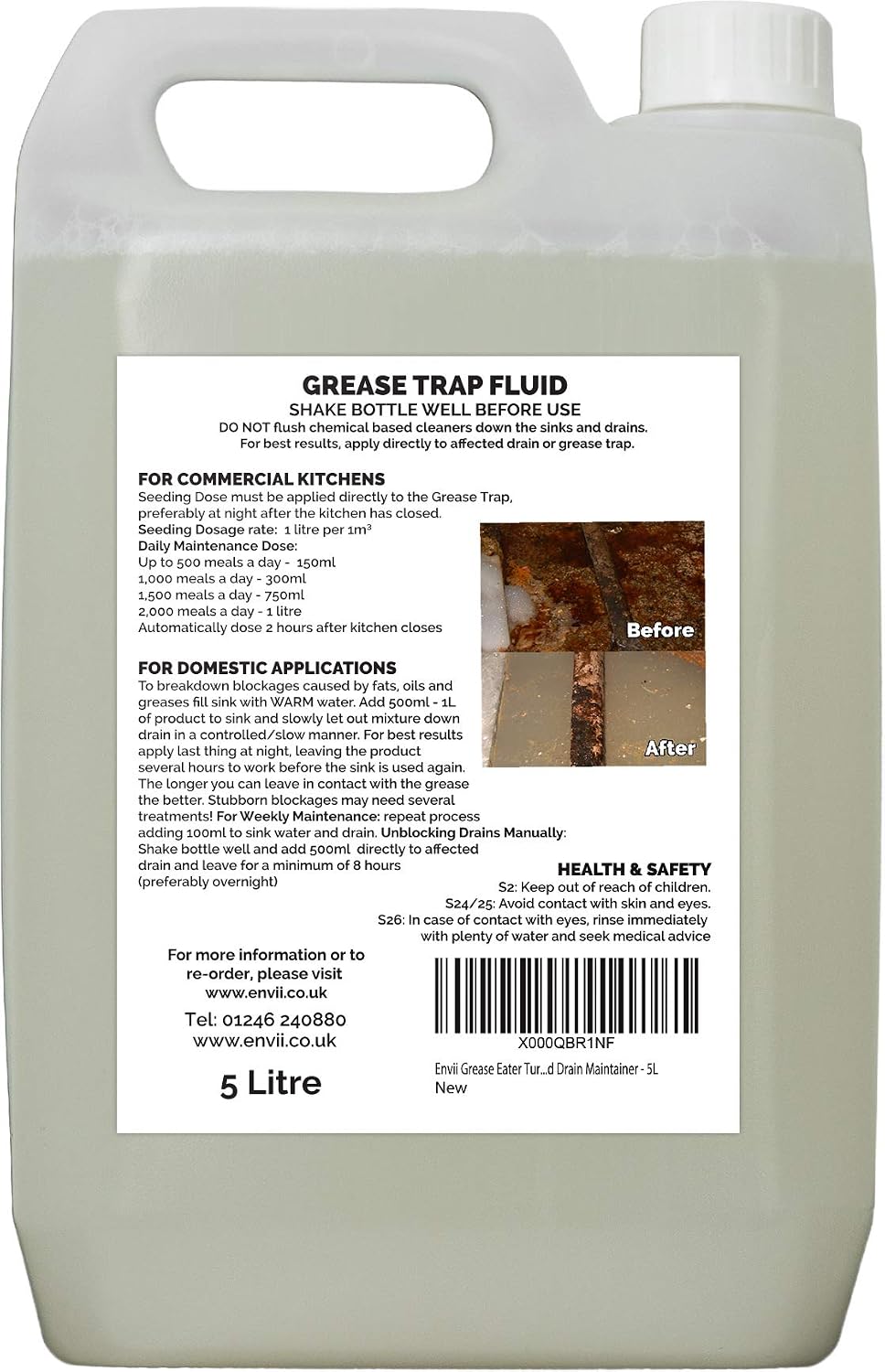 envii Grease Eater Turbo, Natural Enzyme Grease Trap Cleaner ...