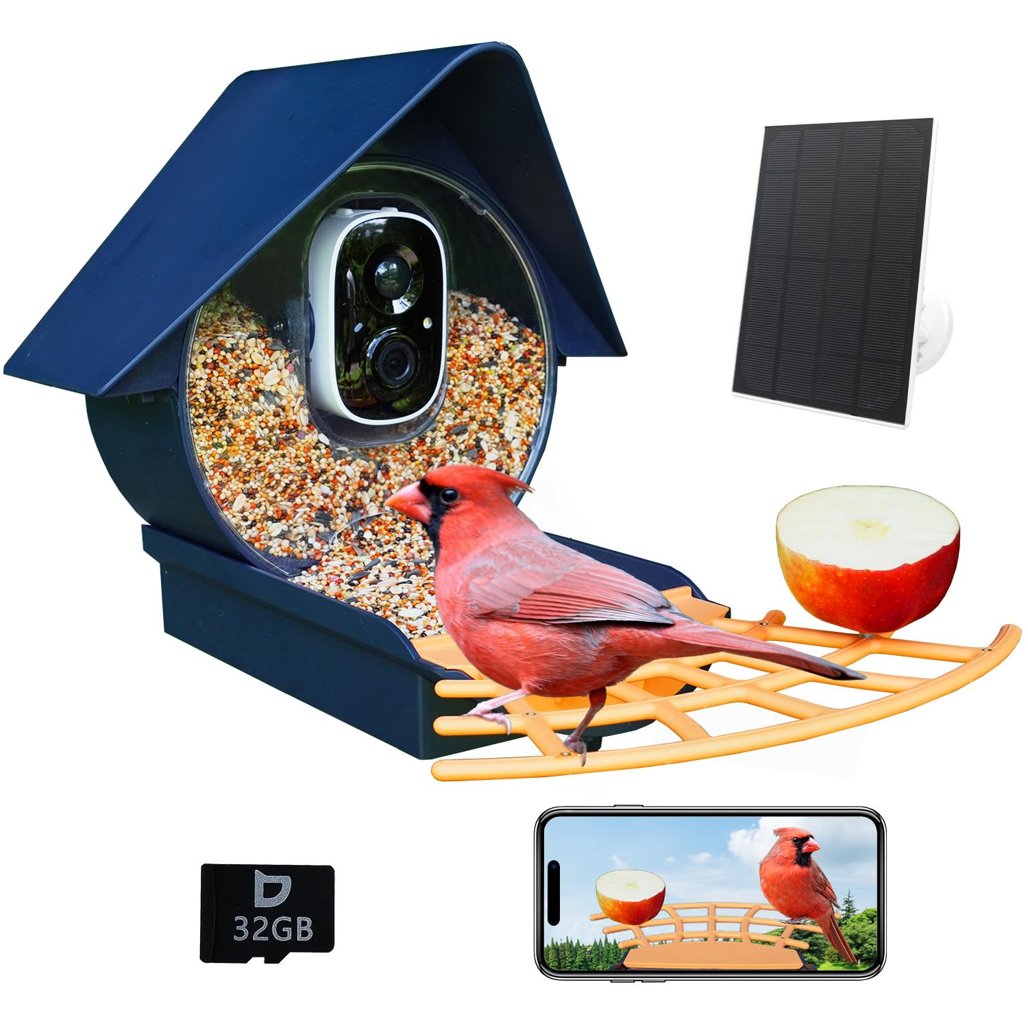 Birdkiss Smart Bird Feeder with Camera Solar Powered, AI Auto Capture ...