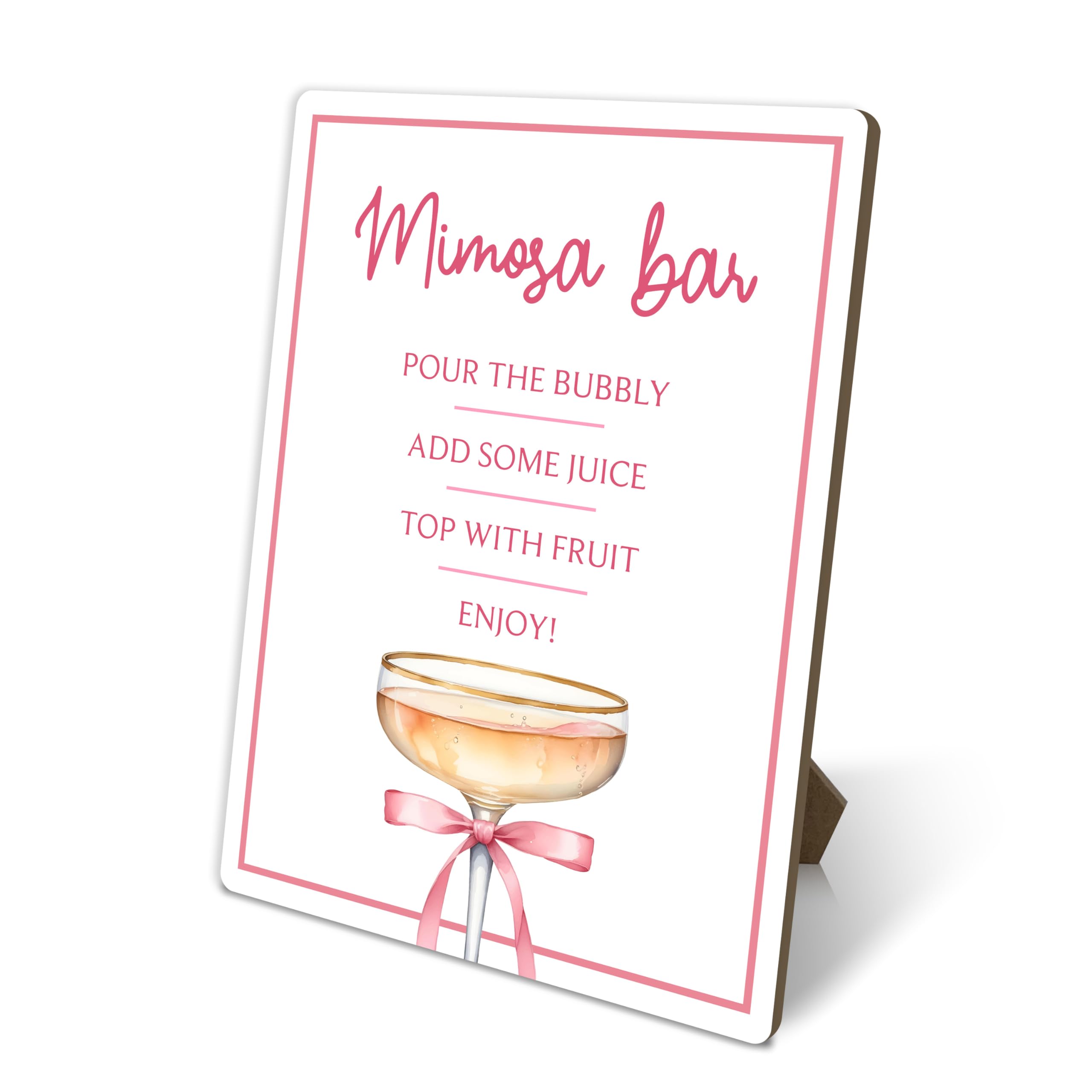 Mimosa Bar Sign, Pink Party Signs, Bar Sign For Wedding Reception Event ...