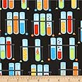Amazon.com: Robert Kaufman Science Fair Scientists Fabric, Yellow ...