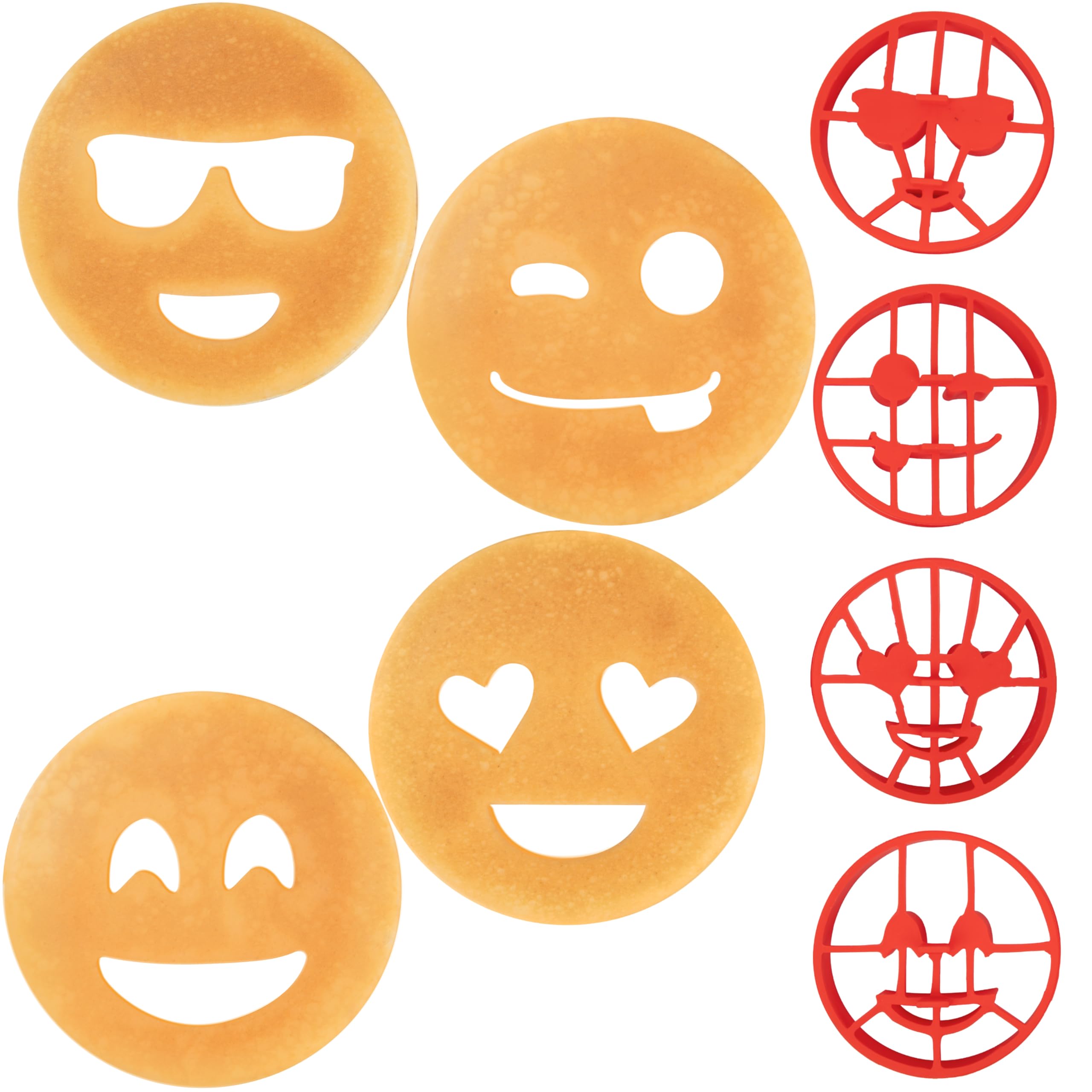 Mua Emoji Pancake Molds & Egg Rings- 4 Pack for Kids AND Adults ...