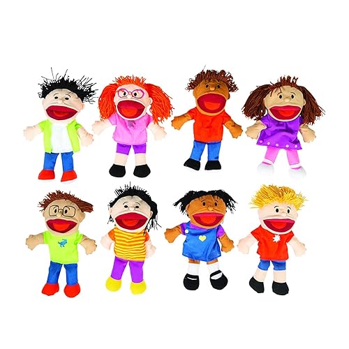8-Piece Happy Kids Hand Puppets Set - Interactive Playtime Fun-Multi ...