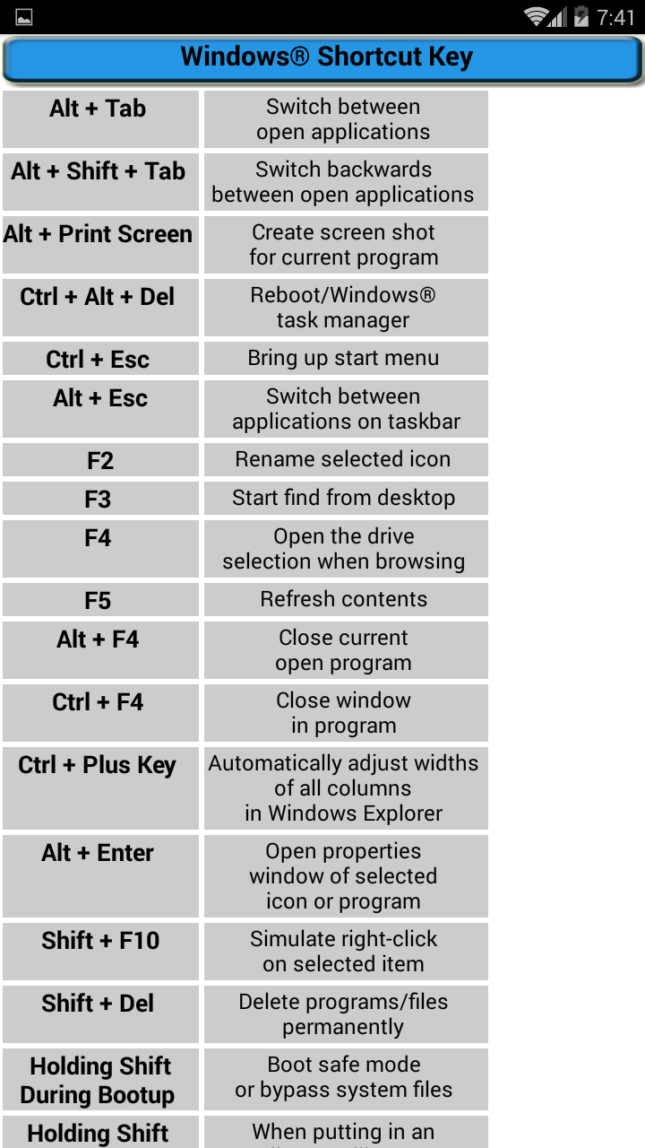 Learn Computer Shortcut Keys:Amazon.co.uk:Appstore for Android