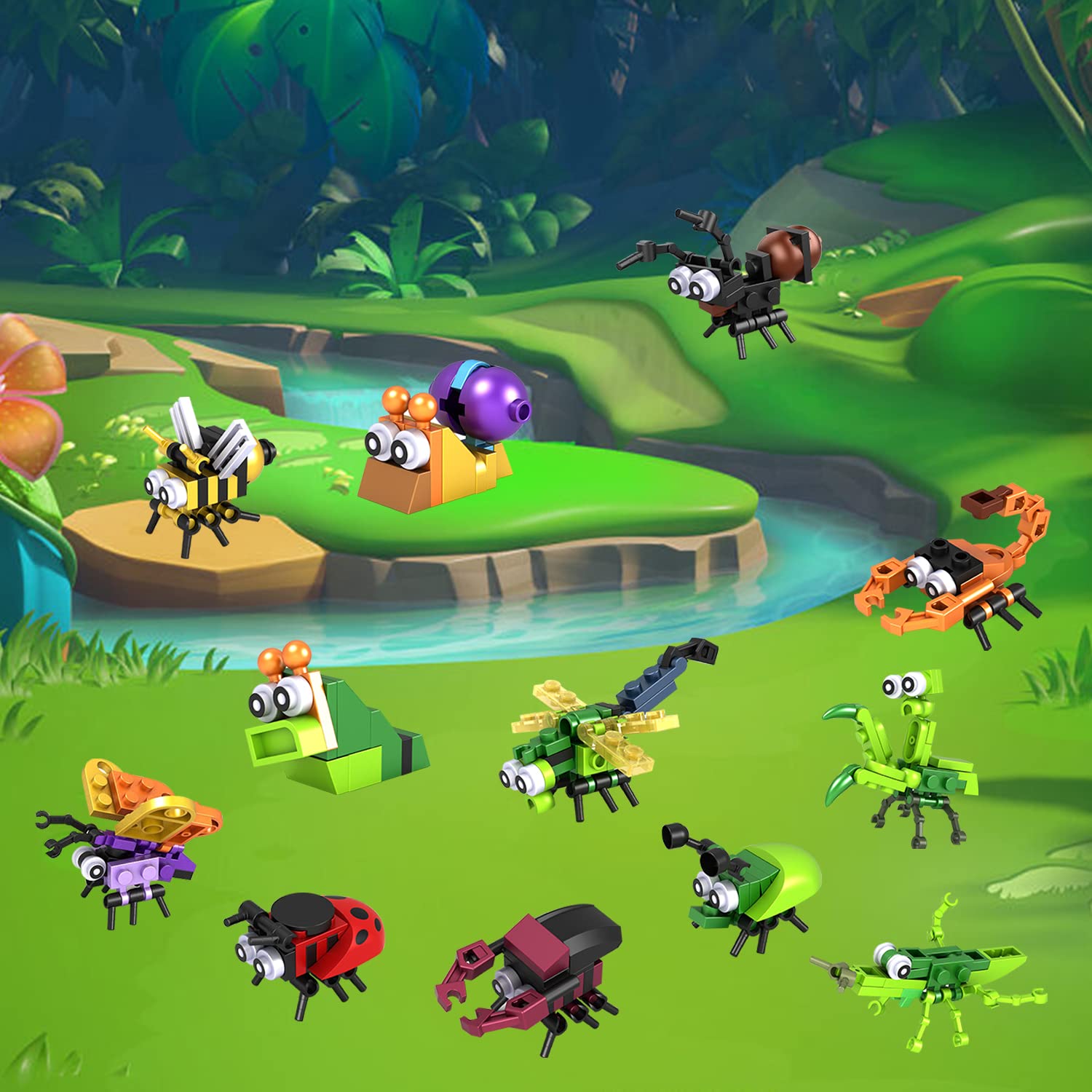 Mua WINGIFT 12 in 1 Pre-Filled Insect Block Set - 12 Pcs Mini Building ...